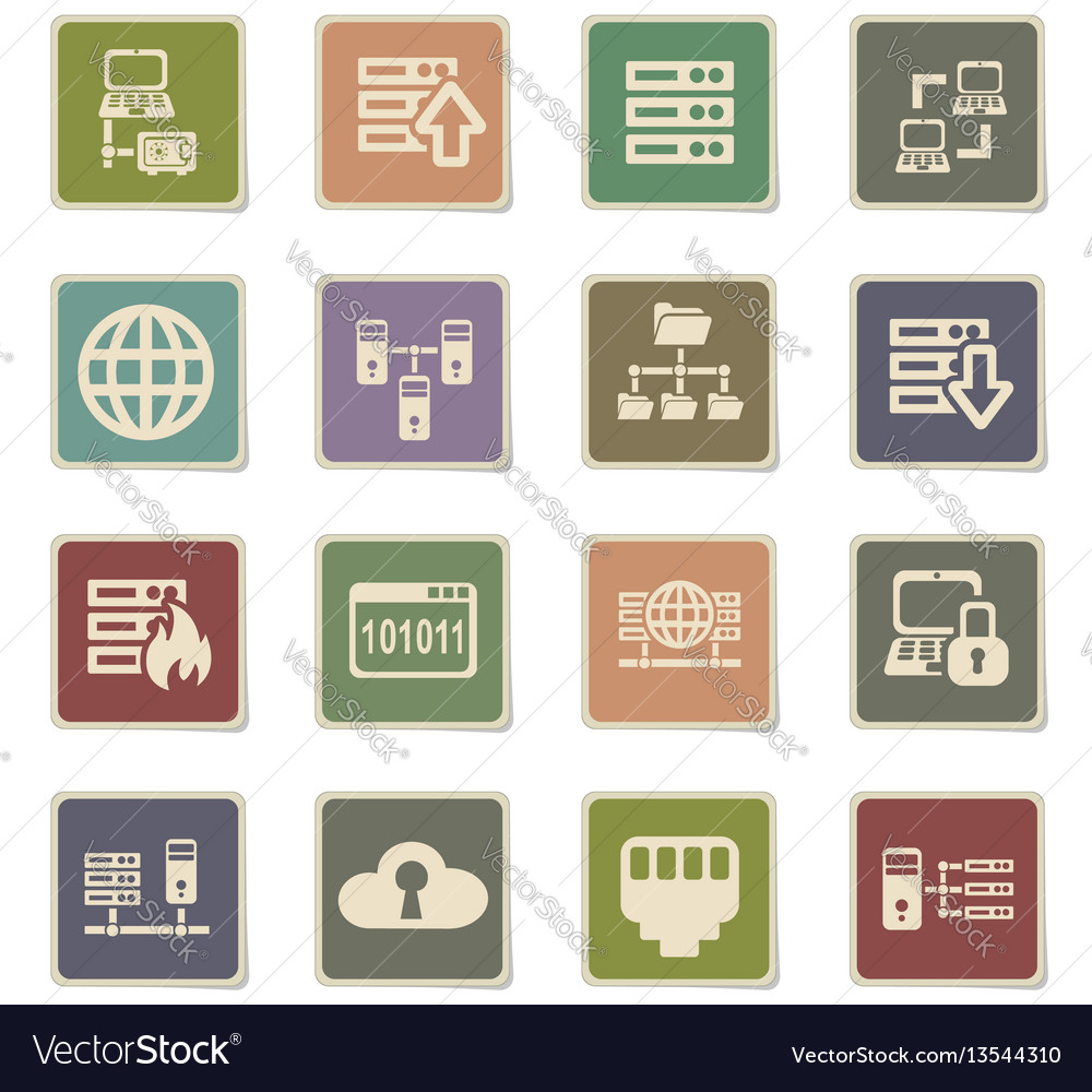 Server icon set Royalty Free Vector Image - VectorStock