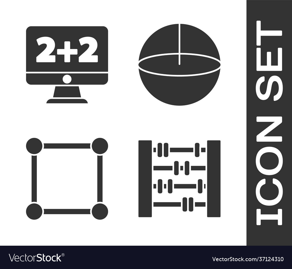 Set Abacus Equation Solution Geometric Figure Vector Image