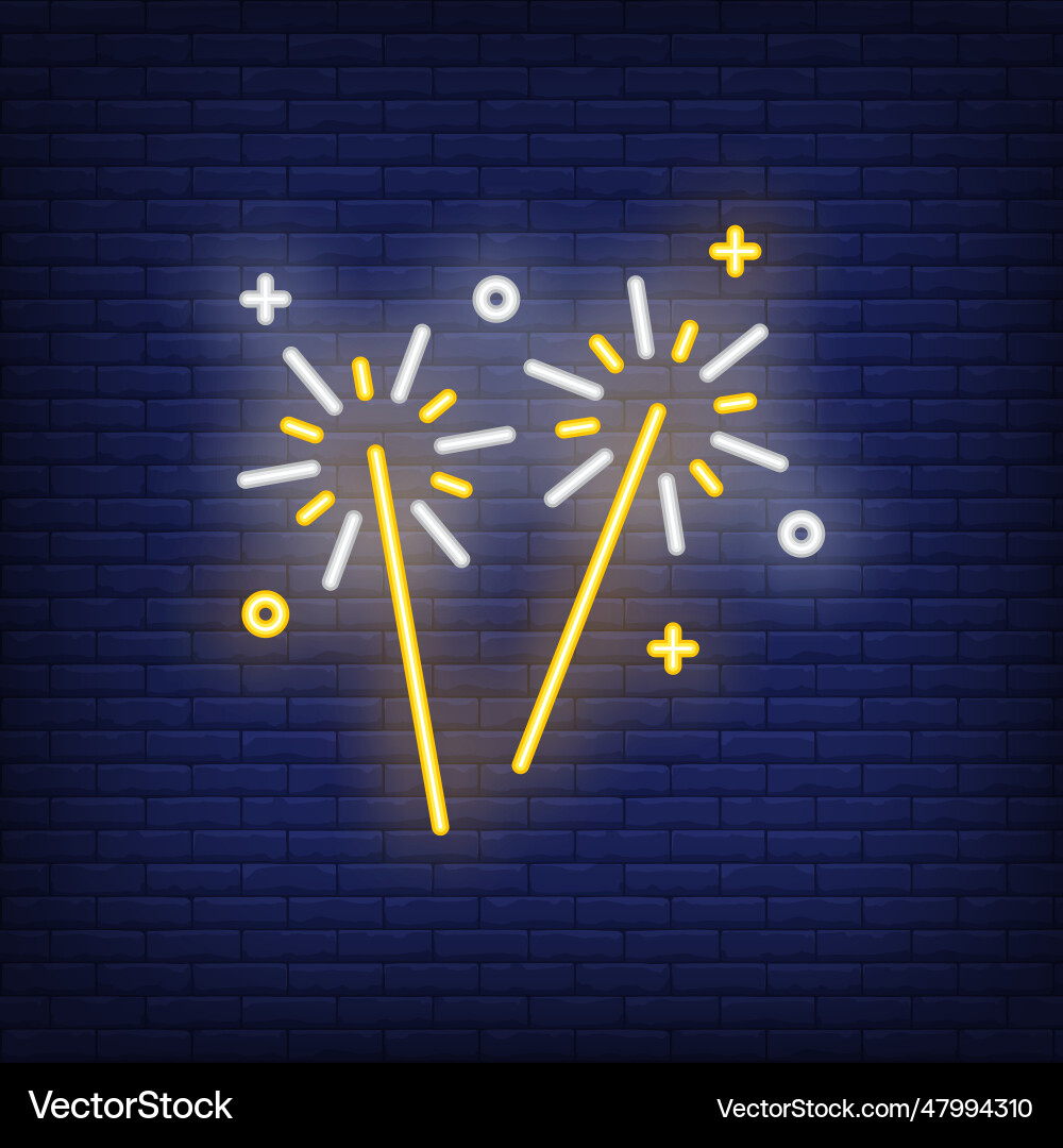 Sparklers neon sign Royalty Free Vector Image - VectorStock