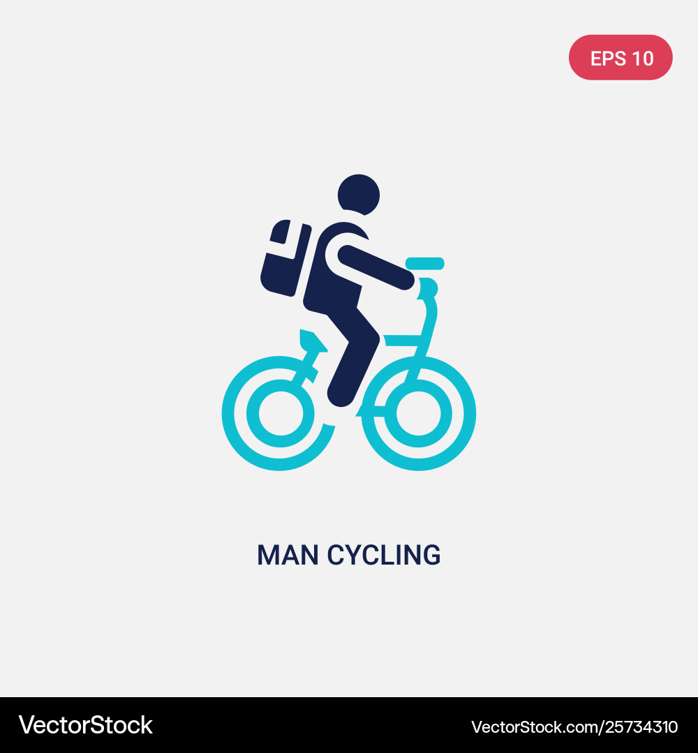 Two color man cycling icon from behavior concept Vector Image