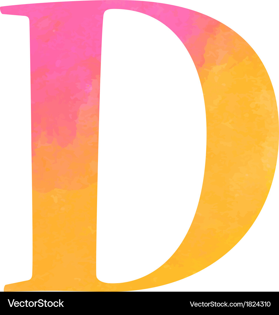 Watercolor alphabet letter Royalty Free Vector Image