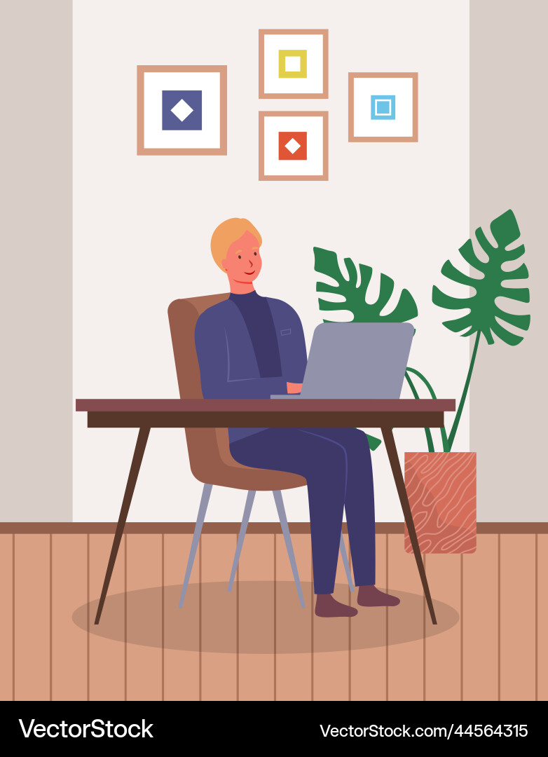 Business employees on their workspace co-worker Vector Image