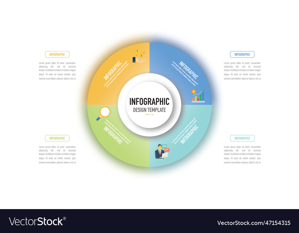 Circular or pie chart infographic for business Vector Image