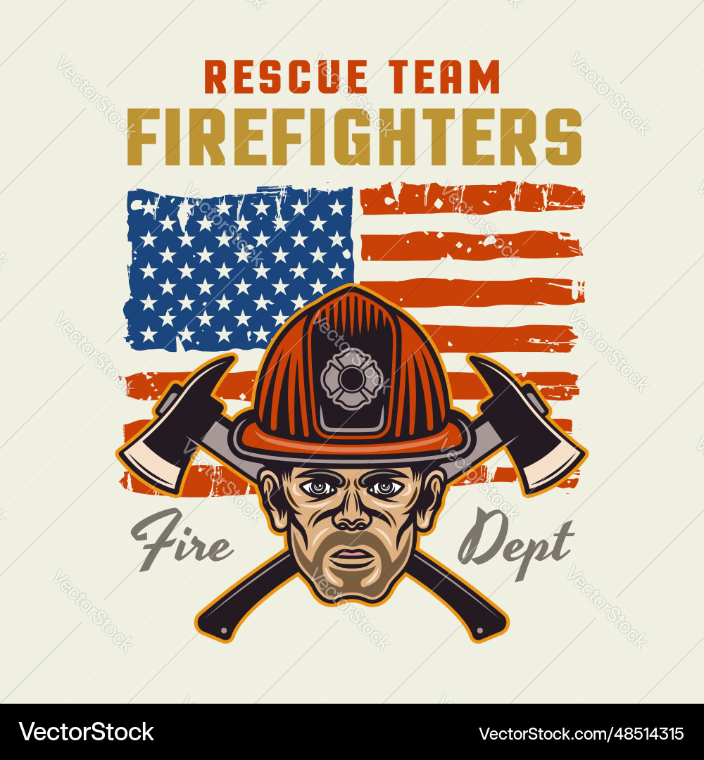 Firefighters emblem logo badge or label Royalty Free Vector