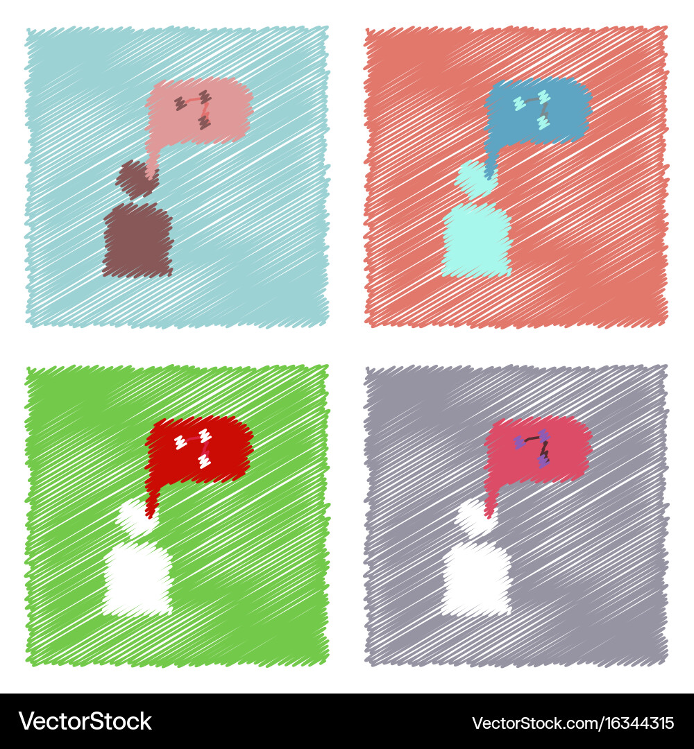 Flat icon design collection man silhouette Vector Image
