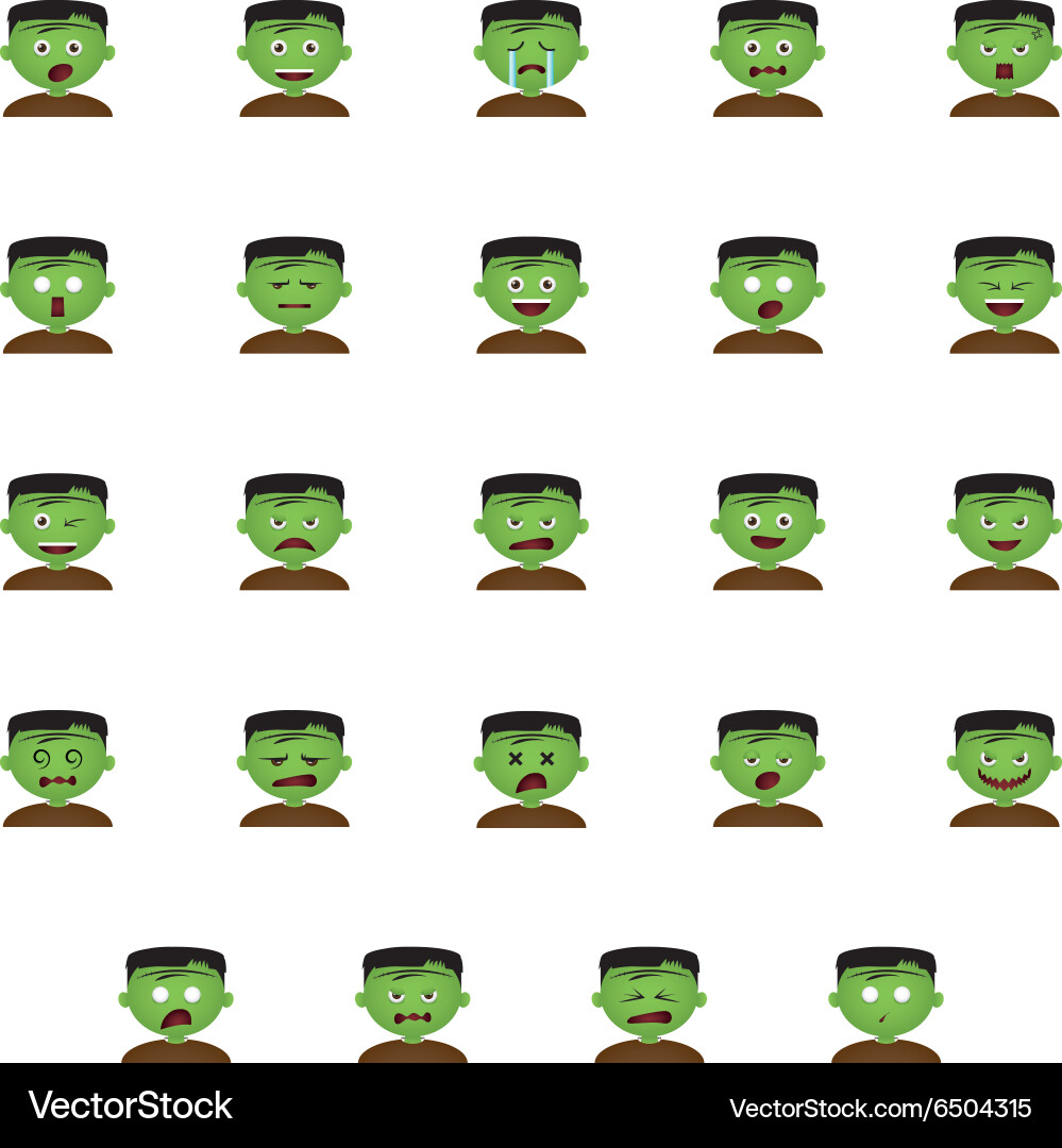 Halloween expression faces Royalty Free Vector Image