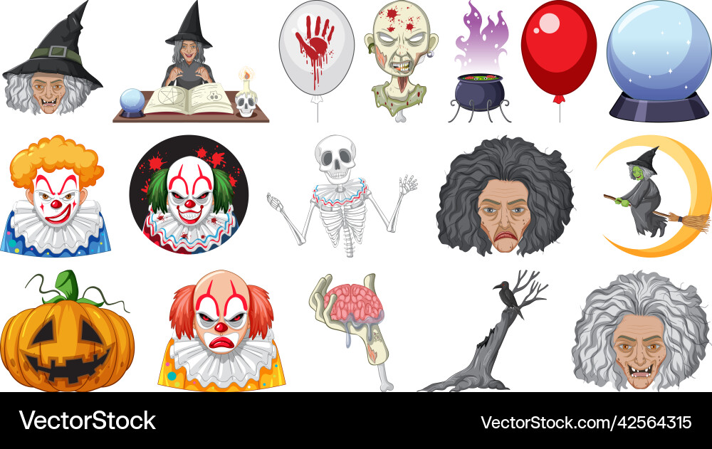 Halloween with scary monsters Royalty Free Vector Image
