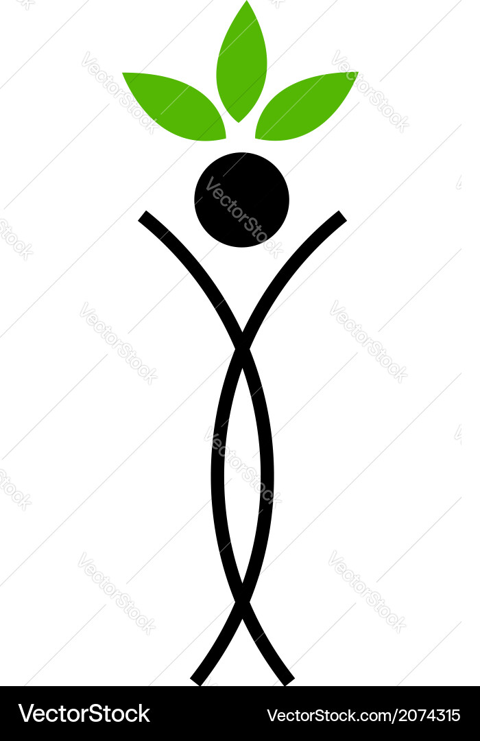 Human figure with green leaves Royalty Free Vector Image