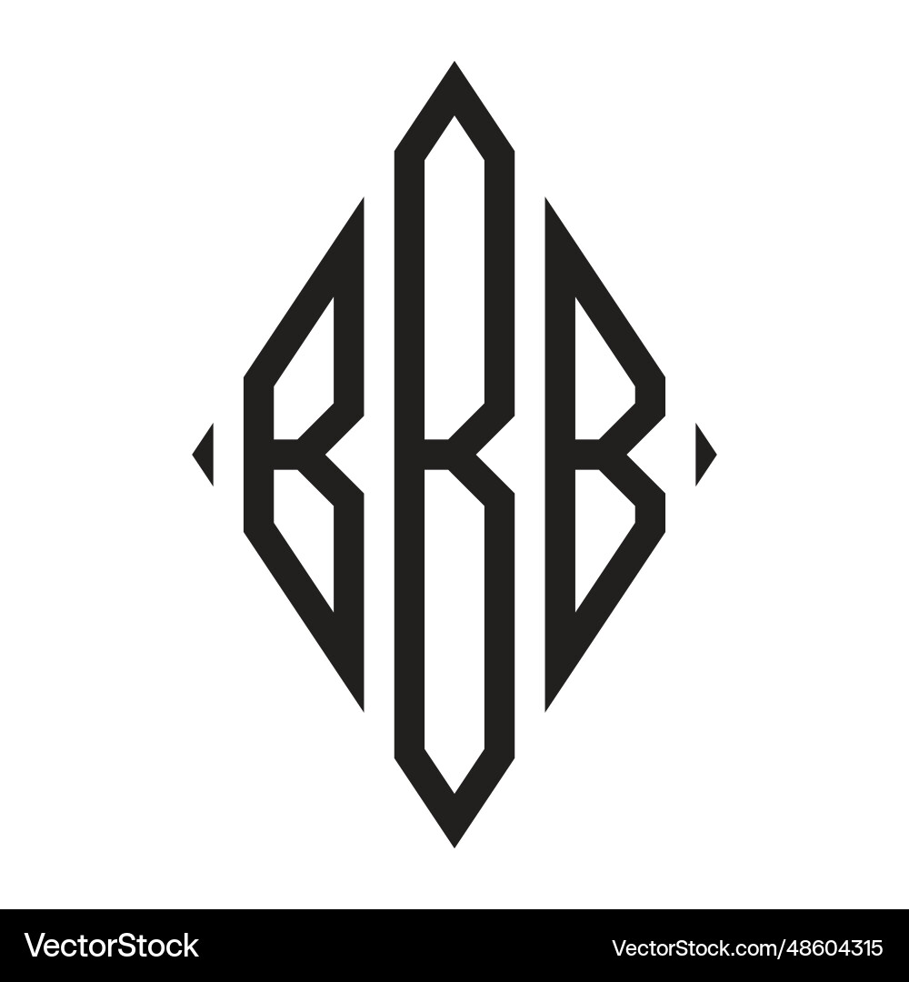 Logo b condensed rhombus monogram 3 letters Vector Image