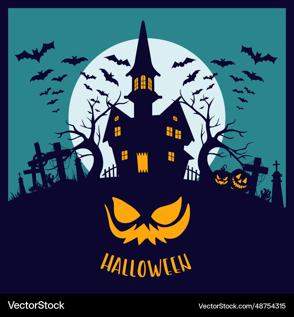 Paper cut halloween shadow box svg 3d layered Vector Image