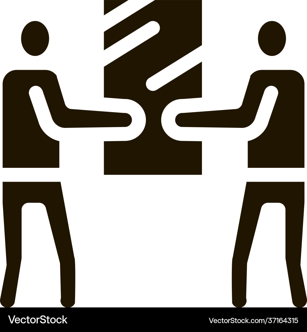 People holding glass icon glyph Royalty Free Vector Image