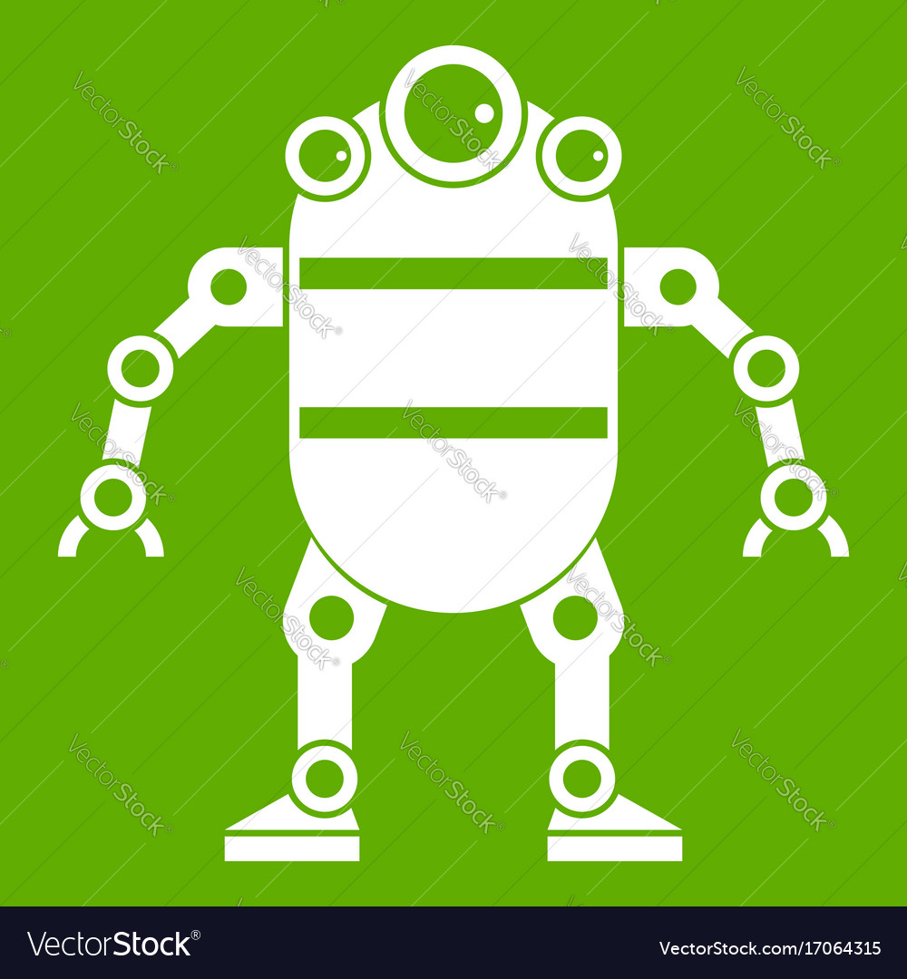 Robot icon green Royalty Free Vector Image - VectorStock