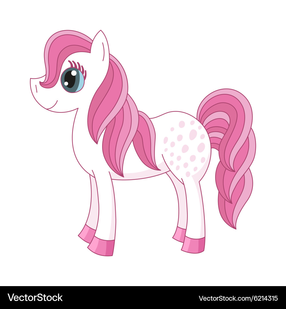 Romantic pony with a magnificent mane and tail Vector Image