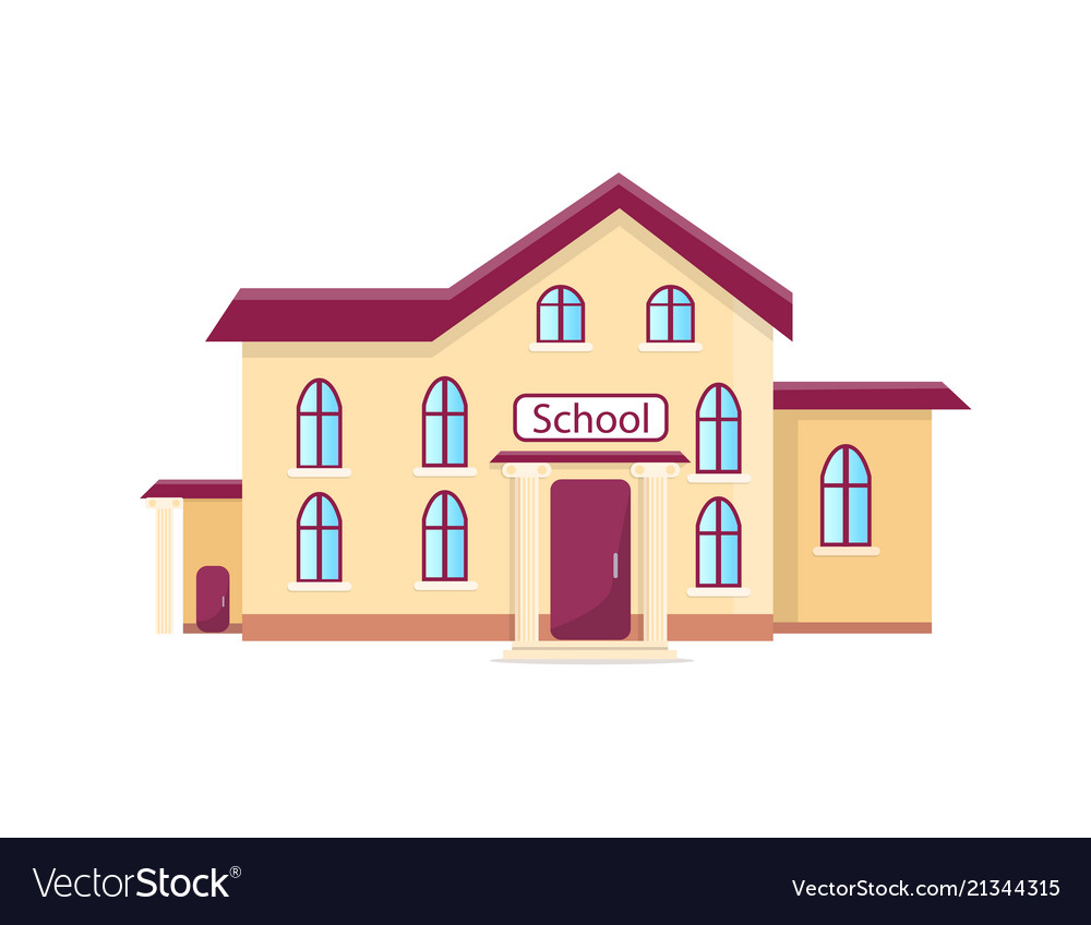 School isolated cartoon Royalty Free Vector Image School isolated cartoon Royalty Free Vector Image
