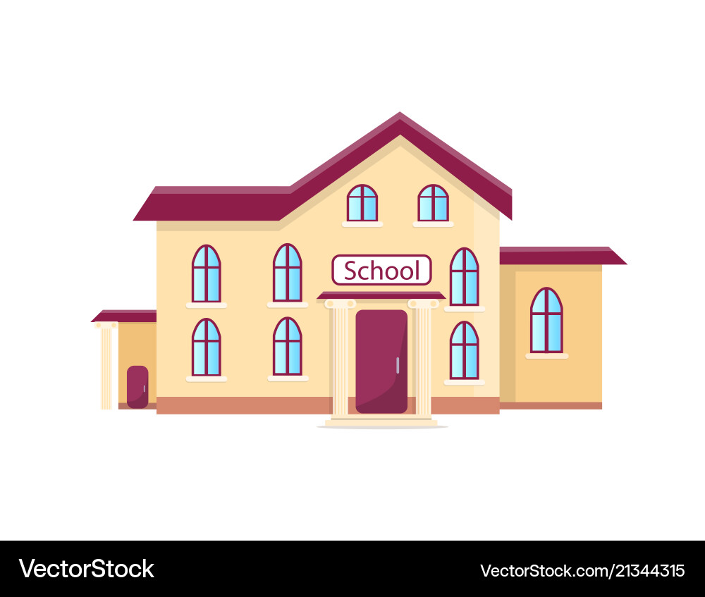 School isolated cartoon with Royalty Free Vector Image