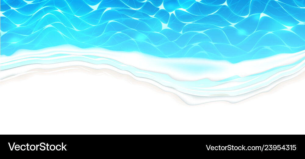 Seaside beach azure waves on coast Royalty Free Vector Image