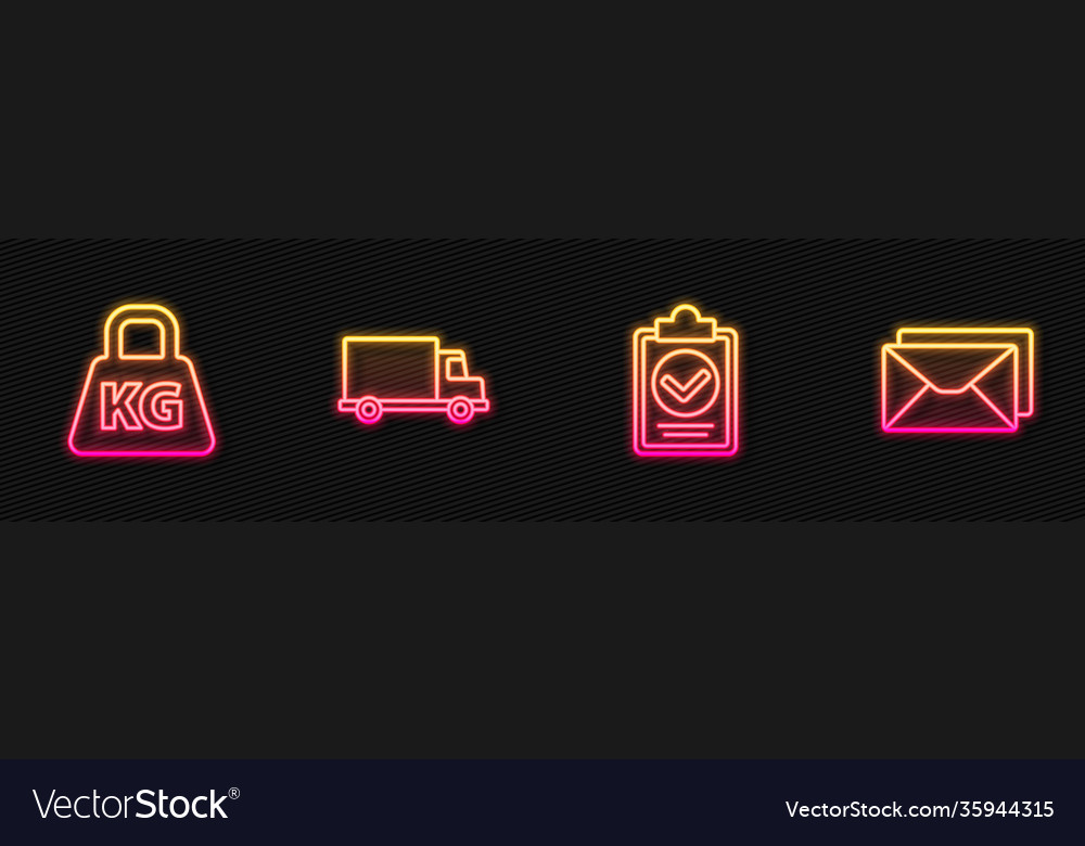 Set line verification delivery list clipboard Vector Image