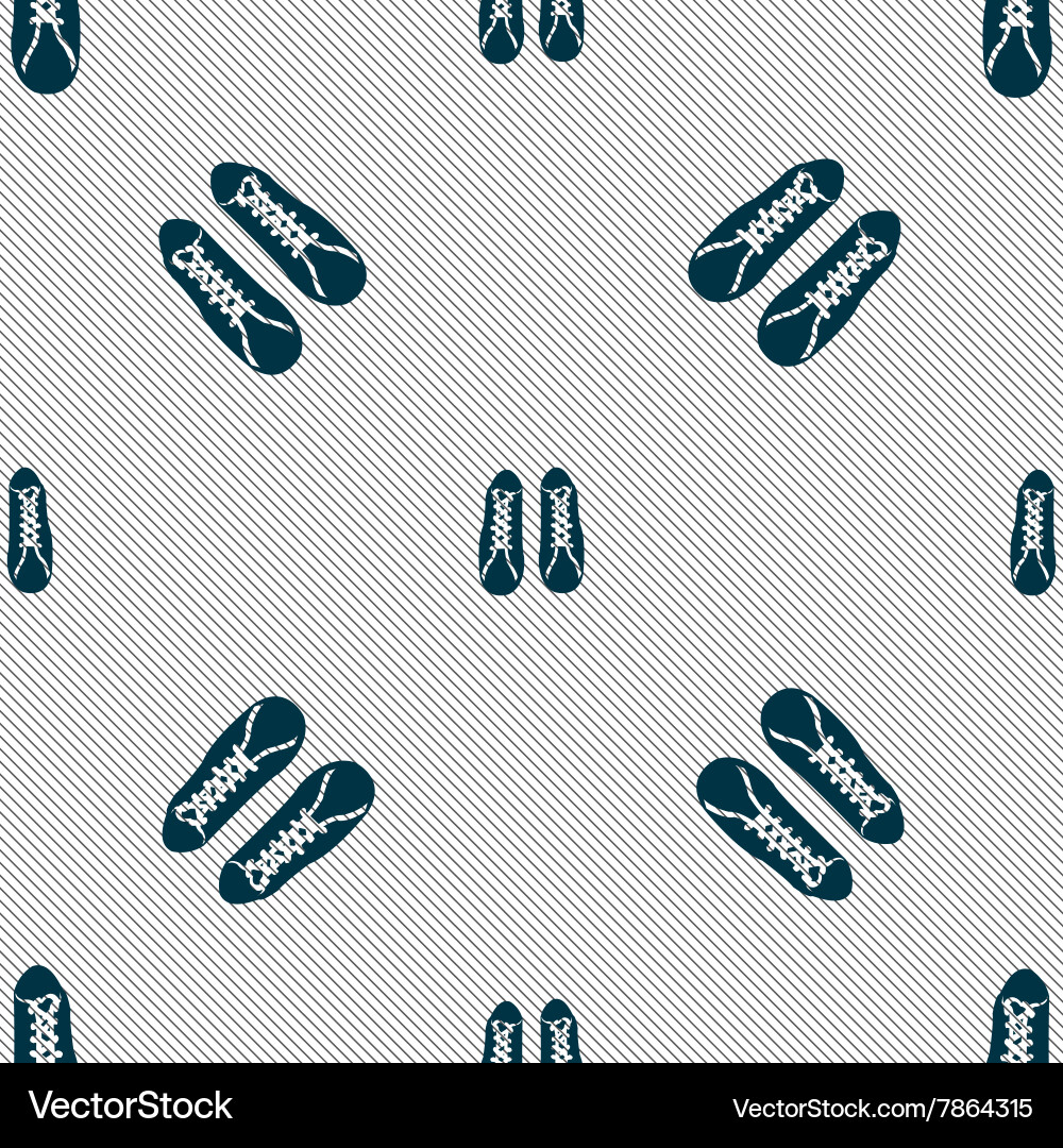 Shoes icon sign seamless pattern with geometric Vector Image