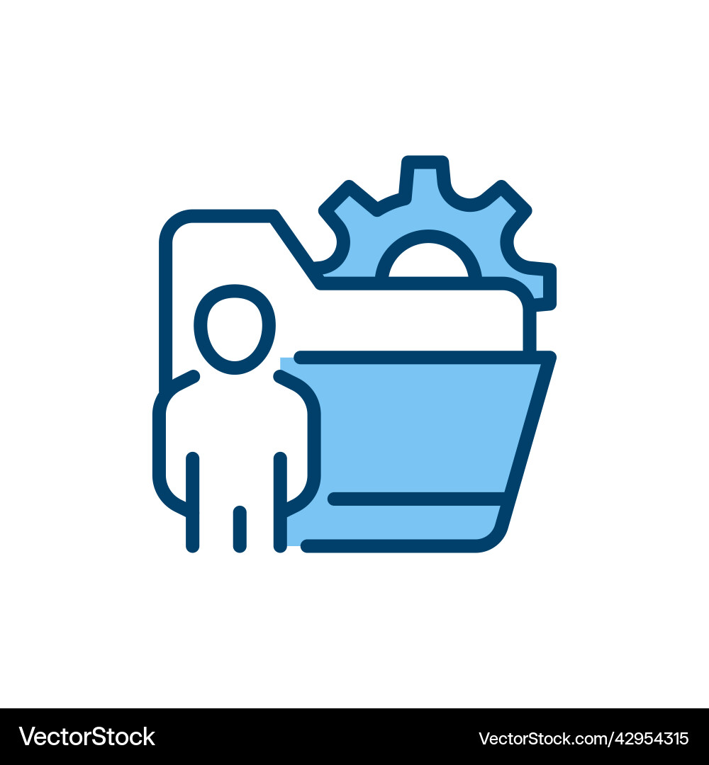 Team project filled line icon linear style sign Vector Image