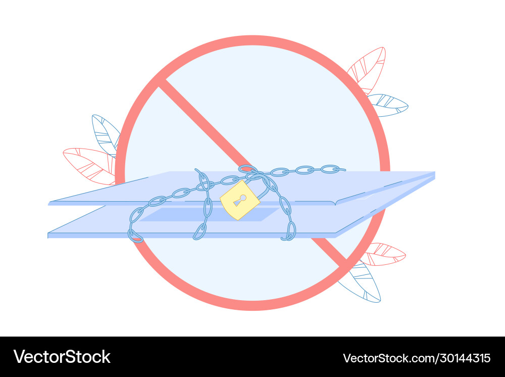 Using laptop prohibited locked for one day banner Vector Image