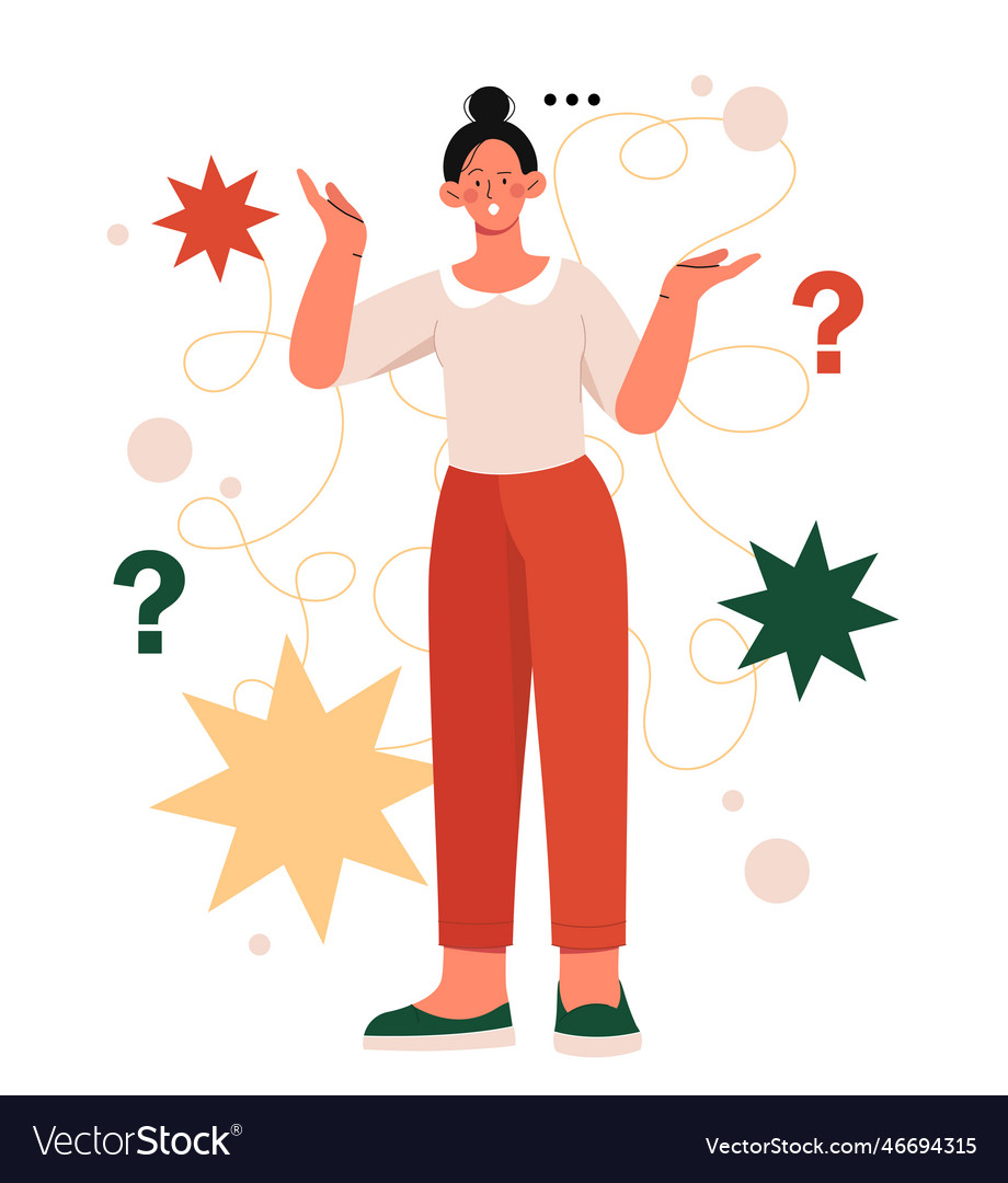 Woman shrugging shoulders Royalty Free Vector Image