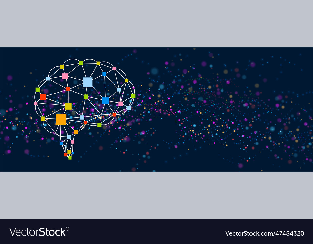 Abstract Artificial Intelligence Cloud Computing Vector Image