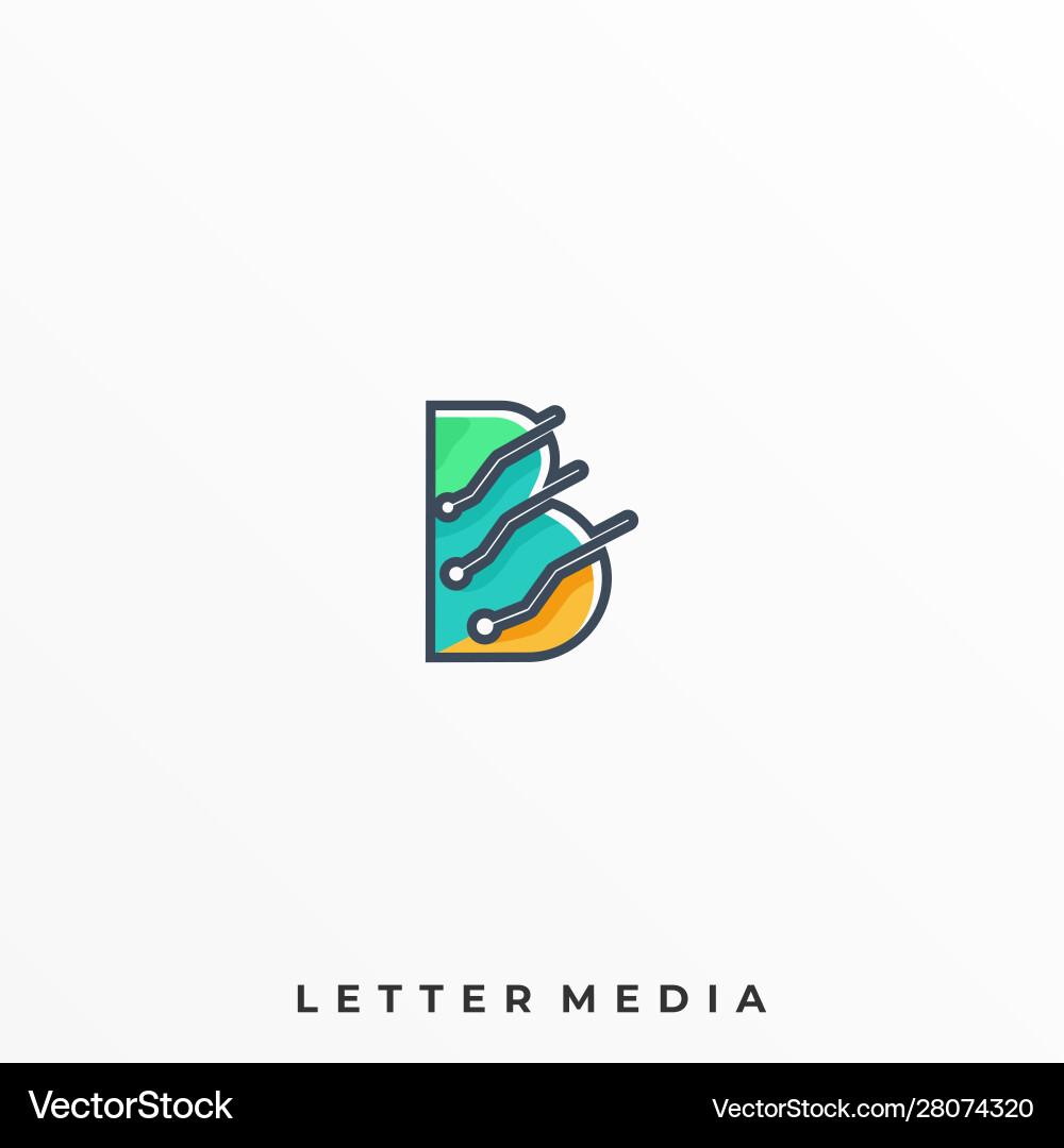 Abstract letter colorful design template Vector Image