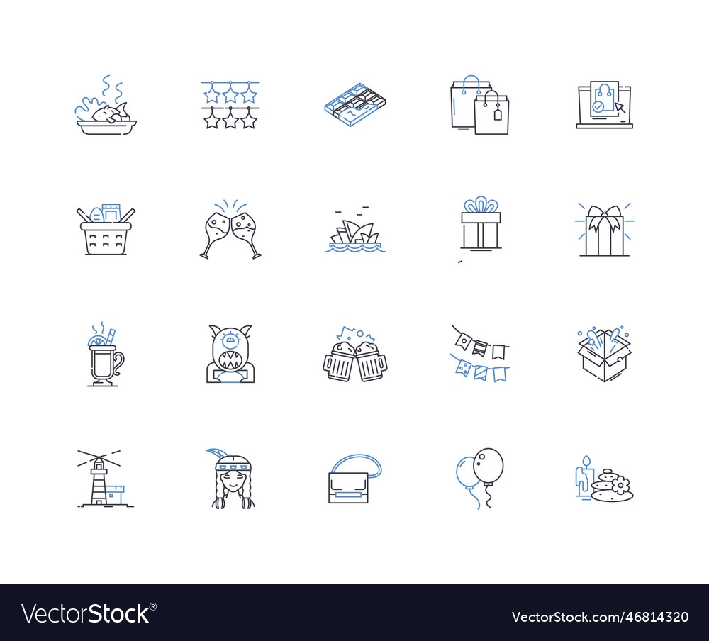 Bash Line Icons Collection Shell Command Line Vector Image