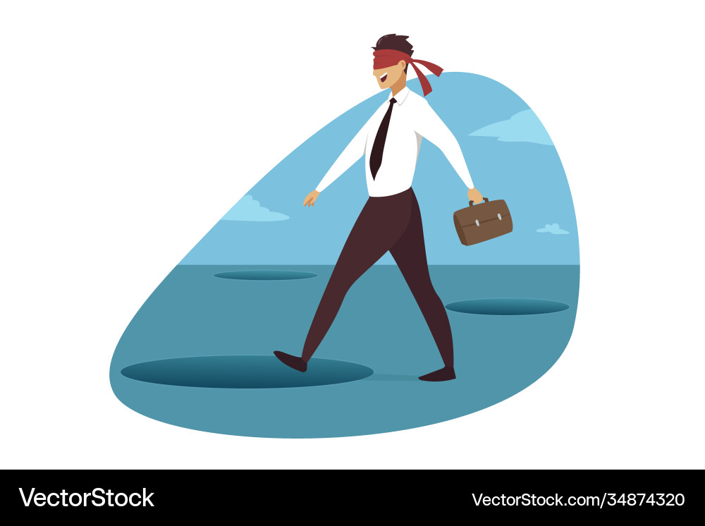 Business crisis danger trap concept Royalty Free Vector