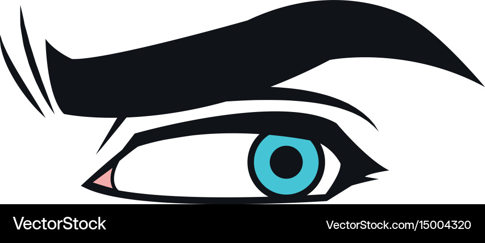 Cartoon human eye look style Royalty Free Vector Image