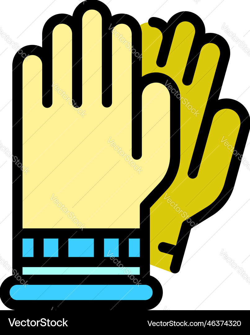 Covid test gloves icon flat Royalty Free Vector Image