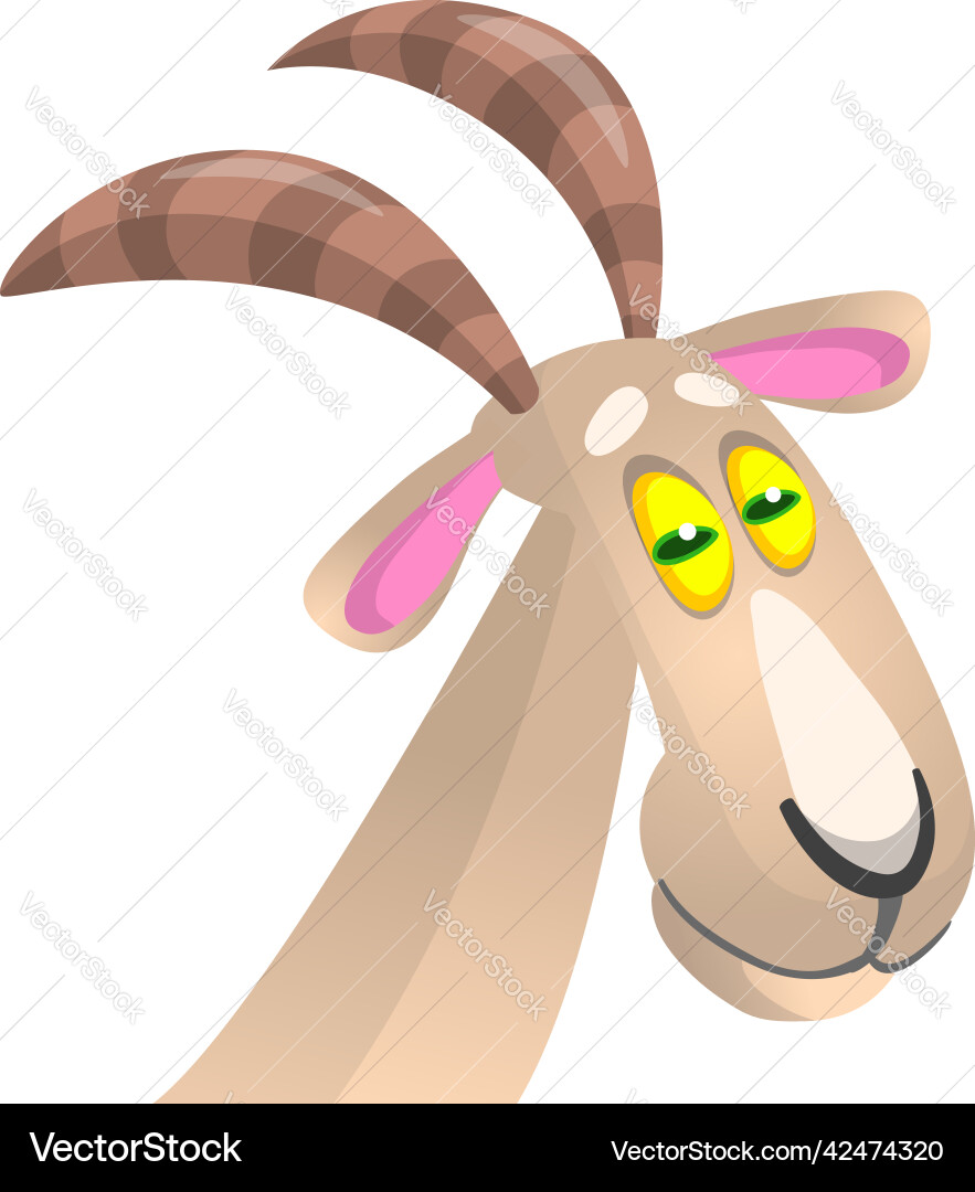 Cute goat character cartoon isolated Royalty Free Vector