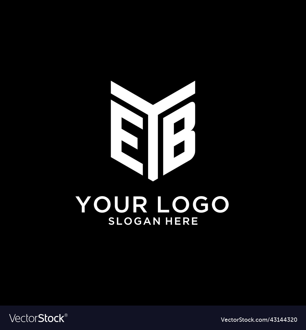 Eb mirror initial logo creative bold monogram Vector Image