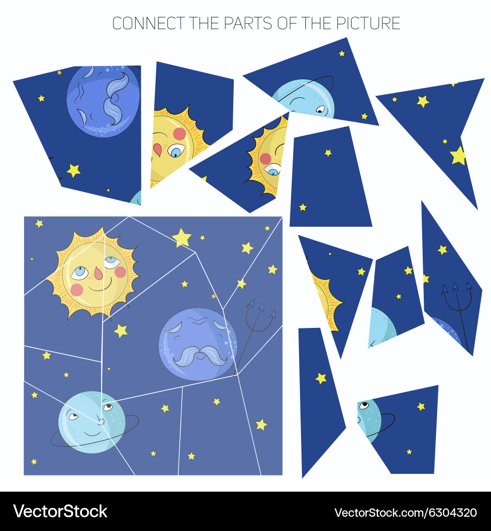 Educational game connect parts picture Royalty Free Vector