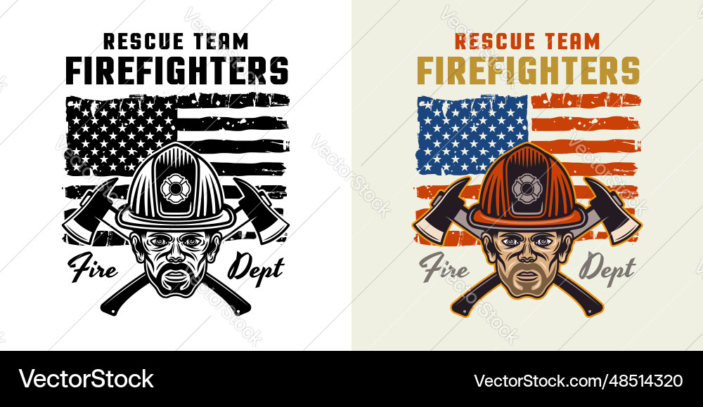 Firefighters emblem logo badge or label Royalty Free Vector