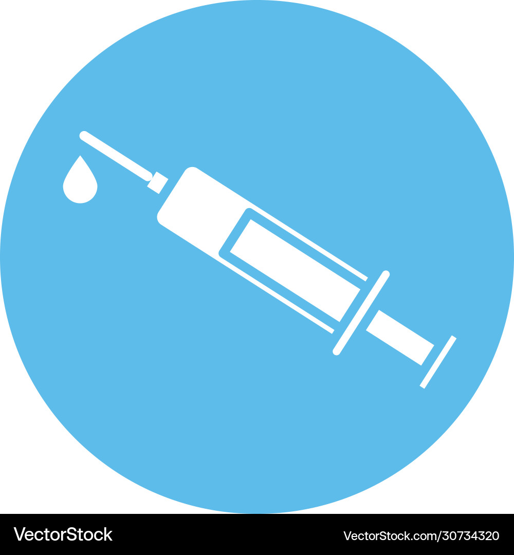 Injection medical fill style icon Royalty Free Vector Image