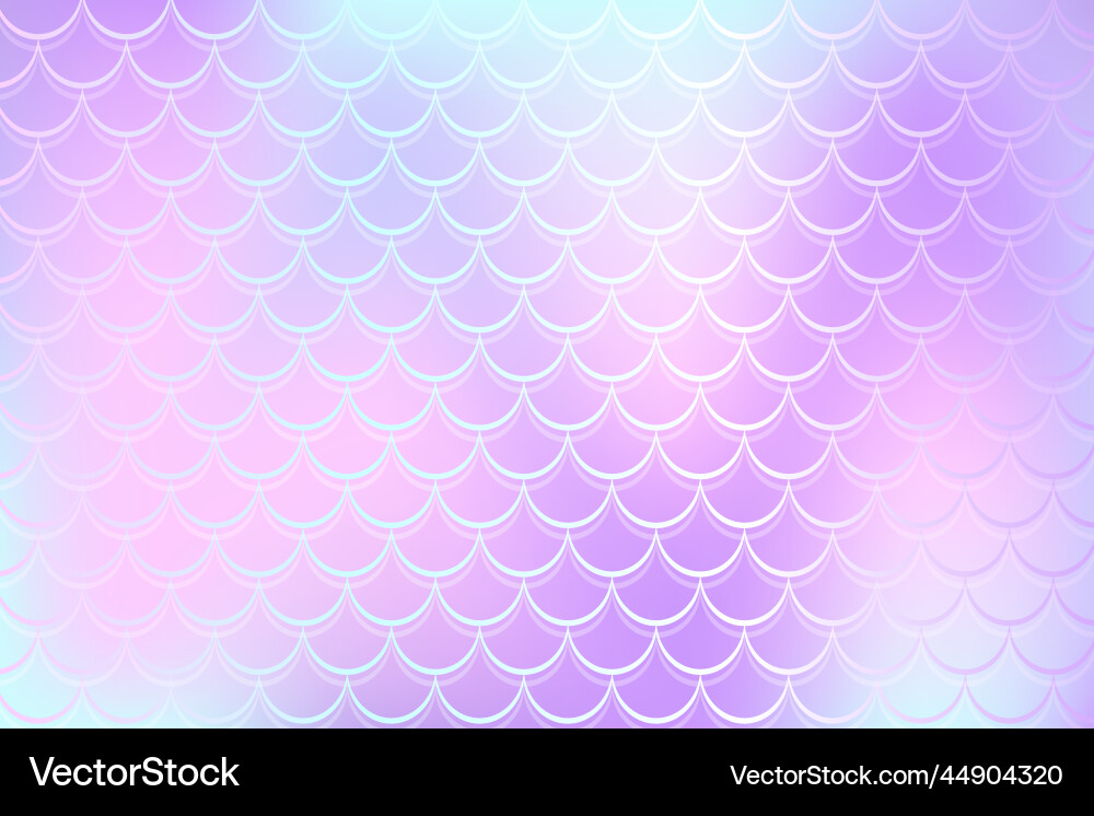Mermaid holographic background with fish scale Vector Image