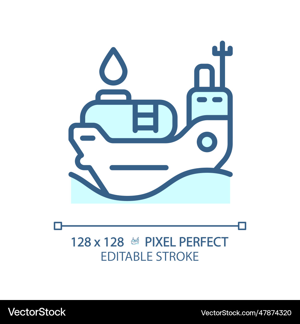 Oil tanker ship light blue icon Royalty Free Vector Image