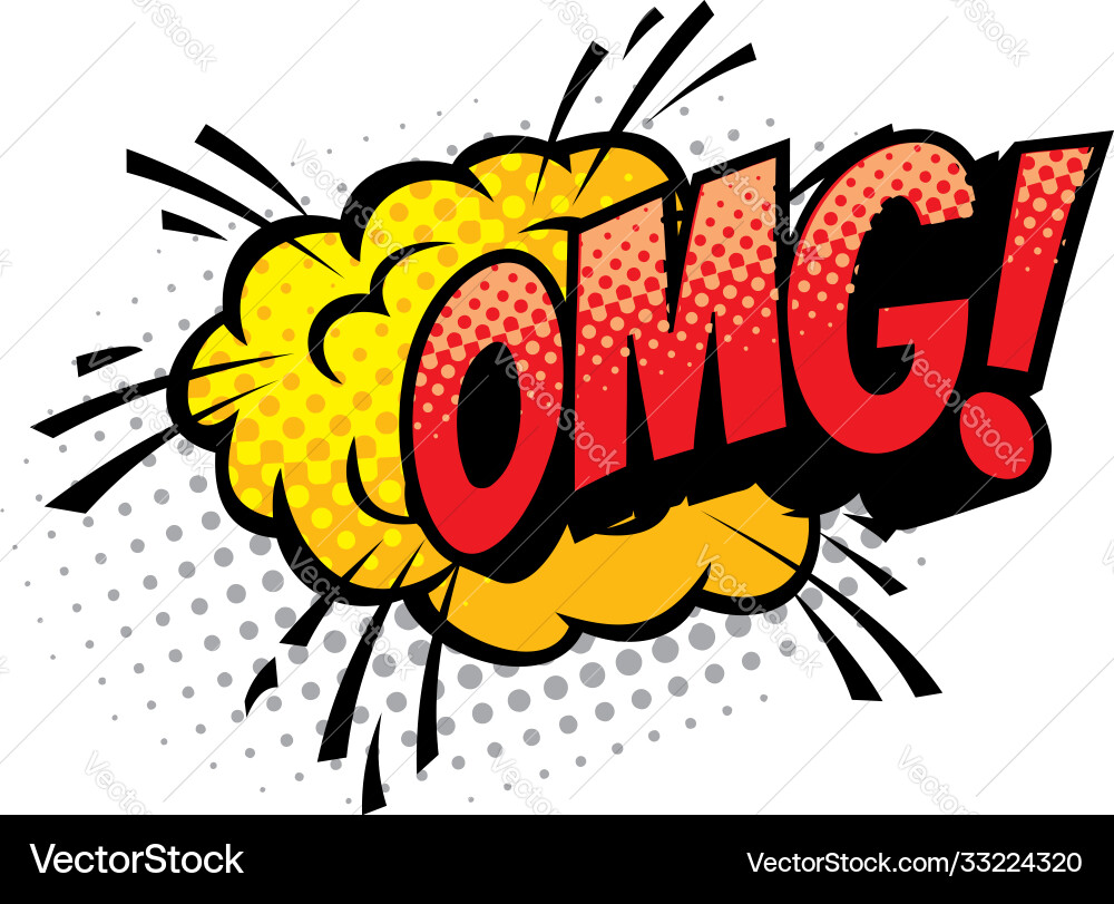 Omg cartoon comic book sound pop cloud blast Vector Image
