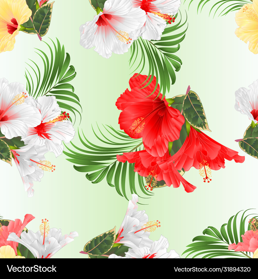 Seamless texture tropical flowers floral Vector Image