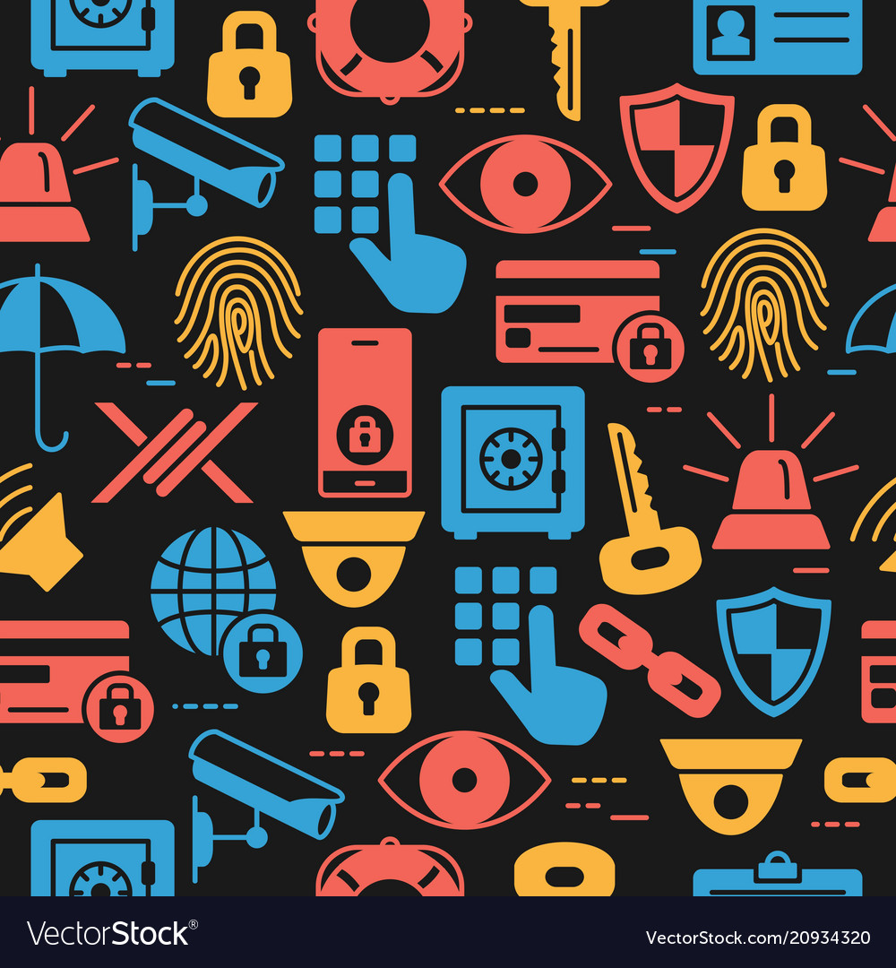 Security pattern icons set Royalty Free Vector Image