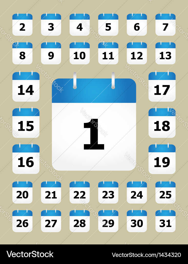 Set of calendar pages Royalty Free Vector Image