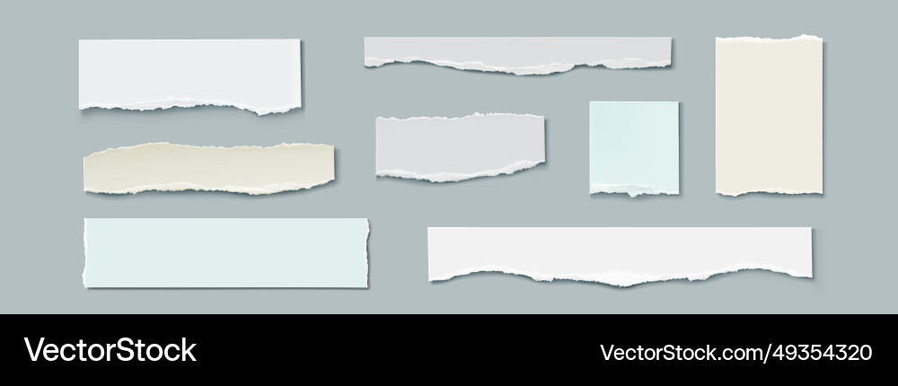 Strips of torn paper - realistic Royalty Free Vector Image