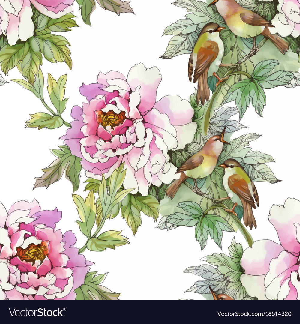 Watercolor hand drawn seamless pattern Royalty Free Vector