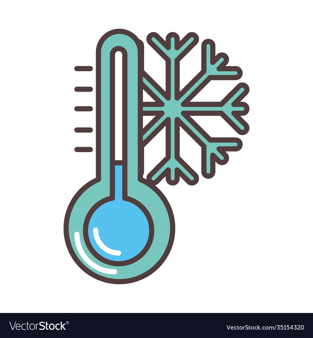 Weather winter snowflake cold temperature line Vector Image Weather winter snowflake cold temperature line Vector Image