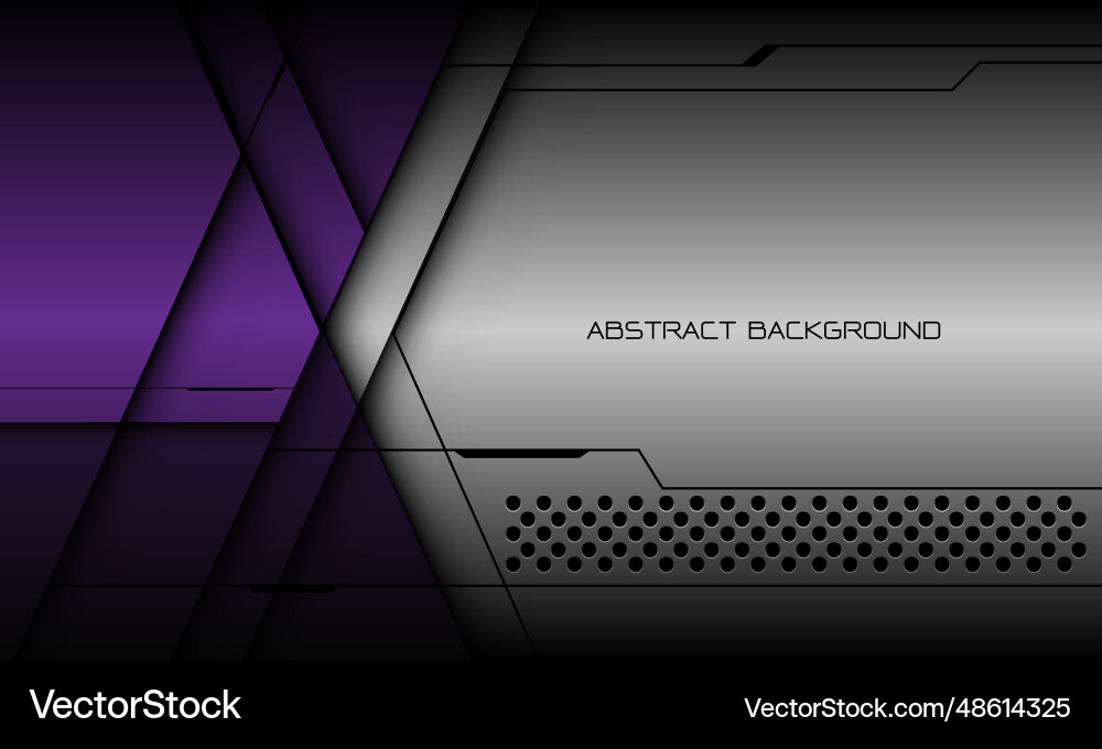 Abstract metallic purple silver cyber black line Vector Image