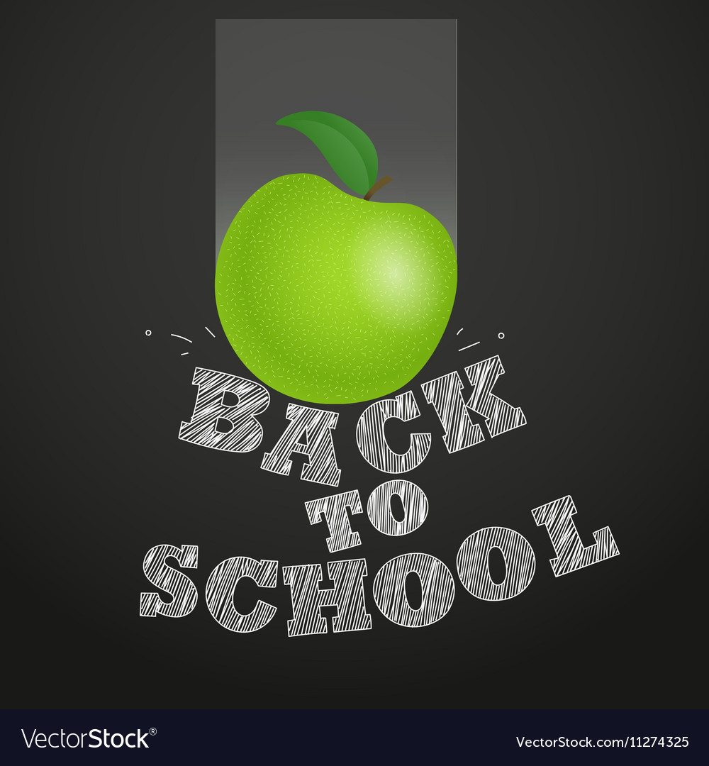 Back to school concept falling apple Royalty Free Vector