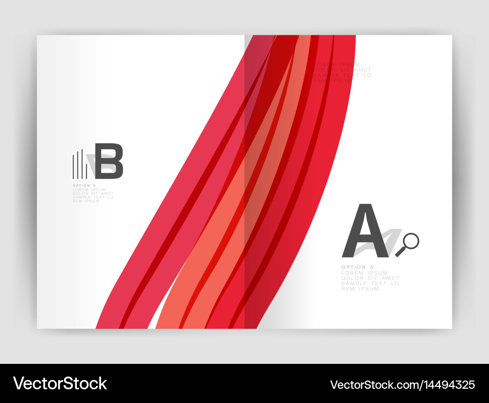 Business brochure flyer template wave and line Vector Image