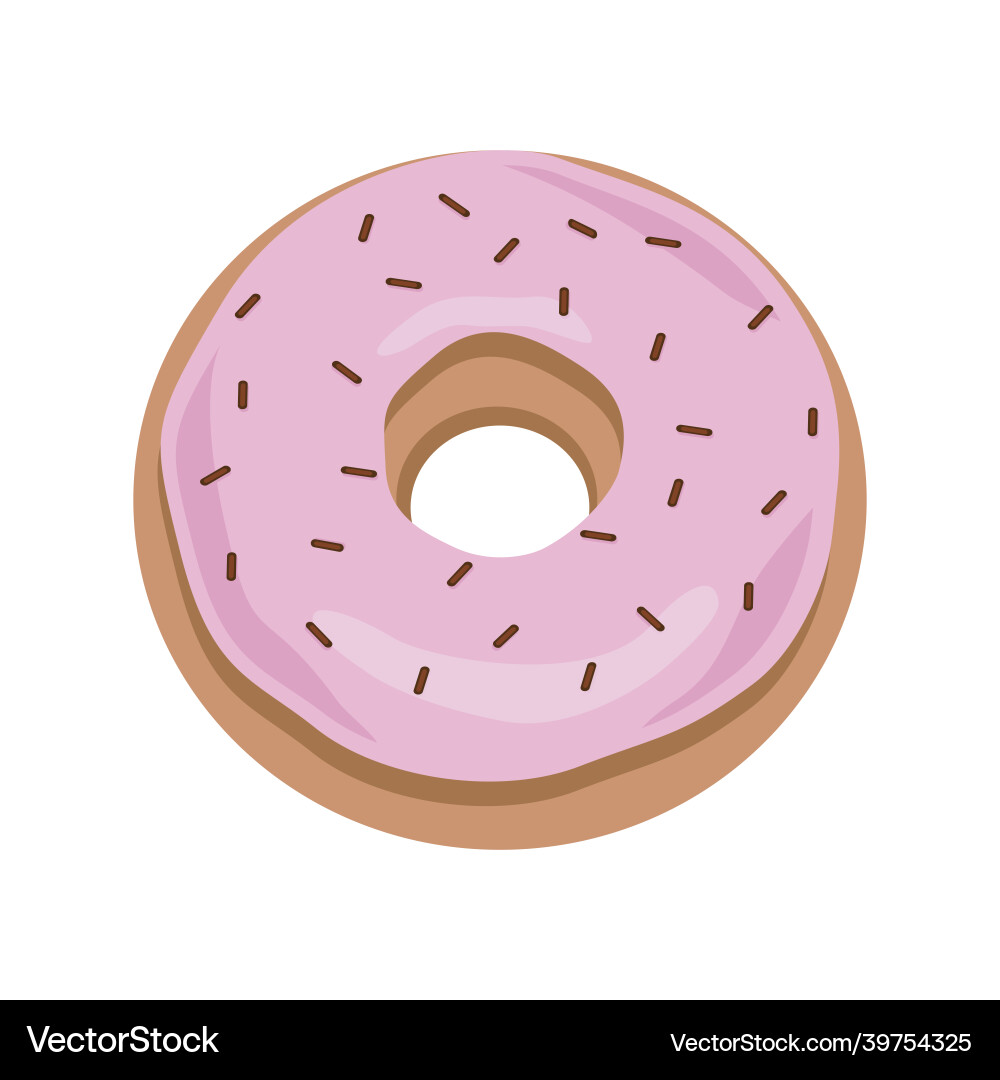 Cartoon donut isolated on white background Vector Image