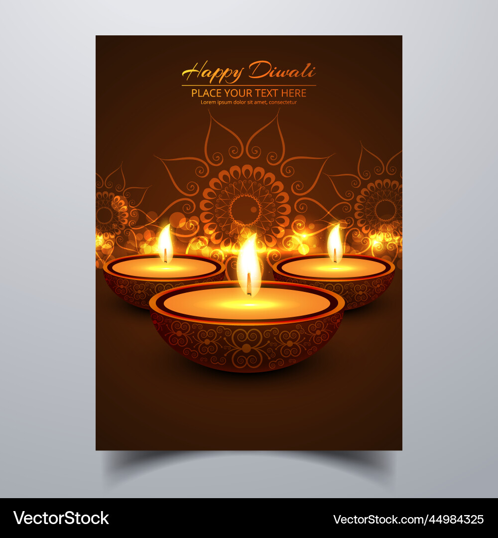 Dark booklet with lights diwali design Royalty Free Vector